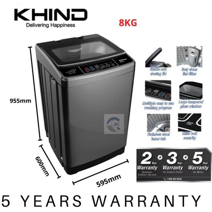 [5 YEARS WARRANTY] KHIND FULLY AUTO WASHING MACHINE WM80A/WM10A/WM12A ...