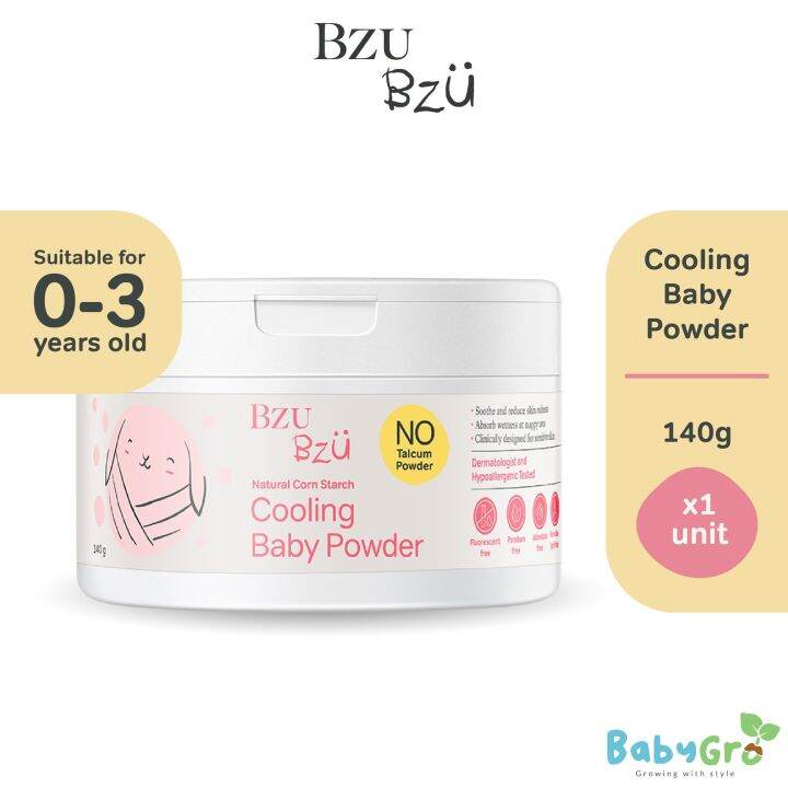 BZU BZU Cooling Baby Powder with Puff (140g) | Lazada