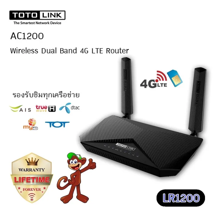 LTE 4G Router TOTOLINK “LR1200” Wireless Dual Band AC1200 4G Router ...