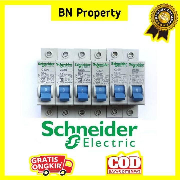MCB Schneider Biru SNI Garansi Original Pemutus Jaringan Listrik SPLN Baru 1A 2A 4A 6A 10A 16A ...