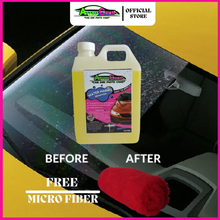 ASTROCHEM Watermarks remover(acid rain remover) 1Liter car windshield ...