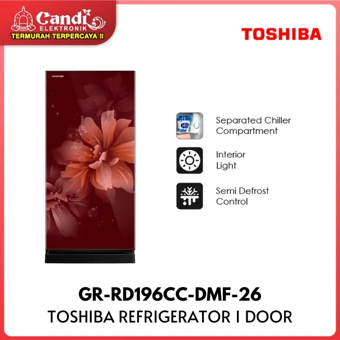 TOSHIBA Kulkas 1 Pintu Kapasitas 151 Liter GR-RD196CC-DMF-26 | Lazada Indonesia