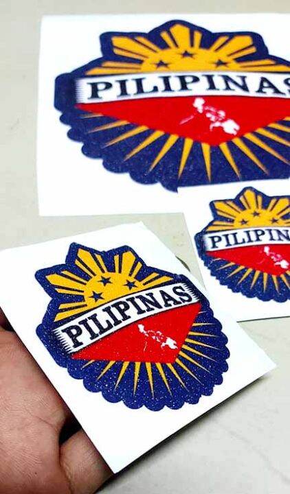 PILIPINAS vinyl sticker waterproof with glitter effect 8 inch 3inch ...