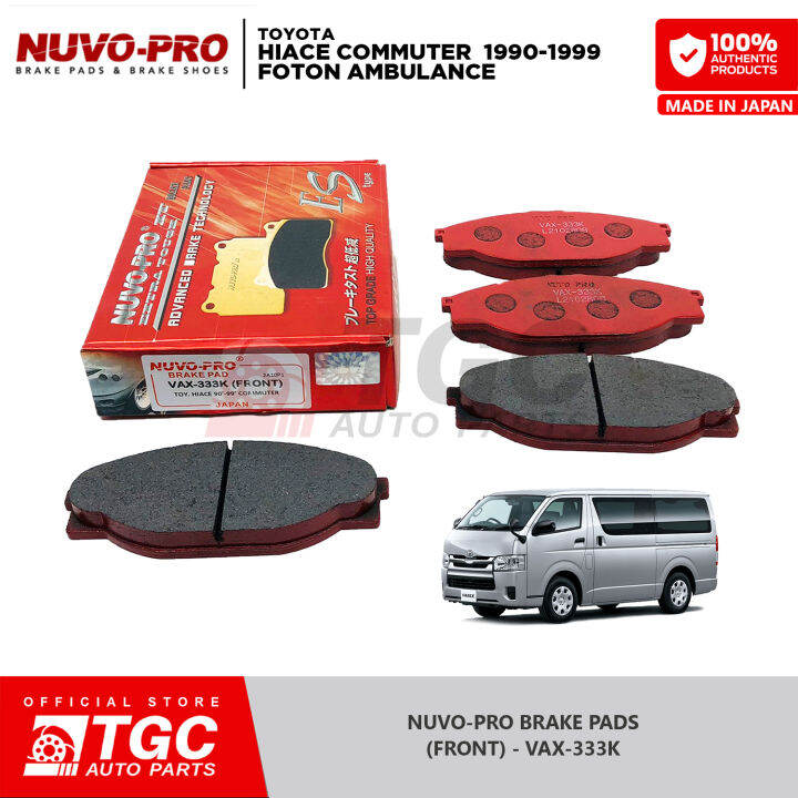 Nuvo-Pro Brake Pads for TOYOTA HIACE COMMUTER 1990-1999 / FOTON ...