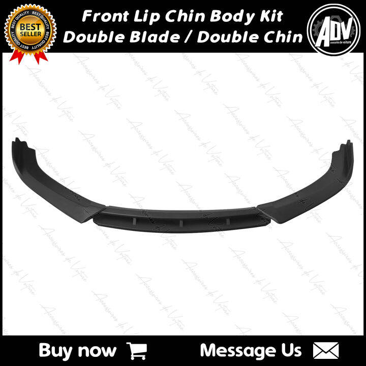 Kia Rio Front Lip Chin Body Kit Double Blade / Double Chin (Black) 2nd ...