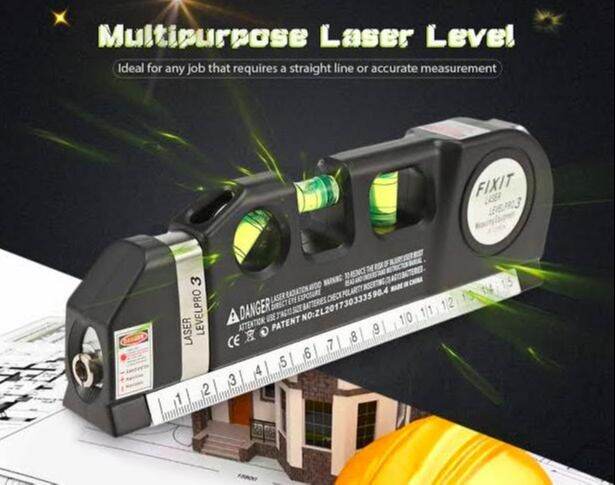 Multipurpose Laser Level PR03 laser measure Line 8ft+ Measure Tape Ruler Adjusted Standard and ...
