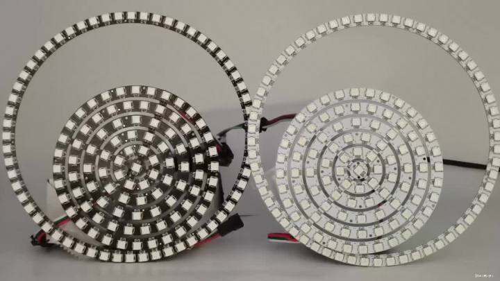 WS2812B 5050 RGB LED Ring ระบุตำแหน่งได้60 93พิกเซลโมดูลกลม3Pin Smart ...