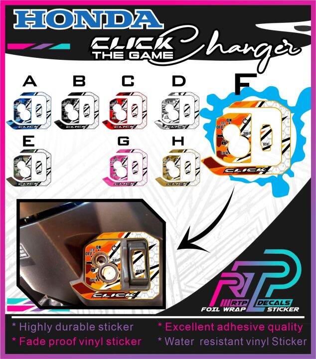 Key Panel Printed Decals Sticker For Honda Click | Lazada PH