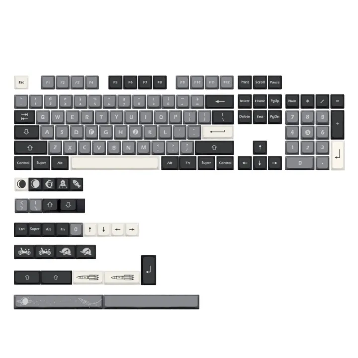 133-Key Luxury Apollo-Key Keycap XDA โปรไฟล์ PBT ย้อม-ไม้เท้าระบายความ ...