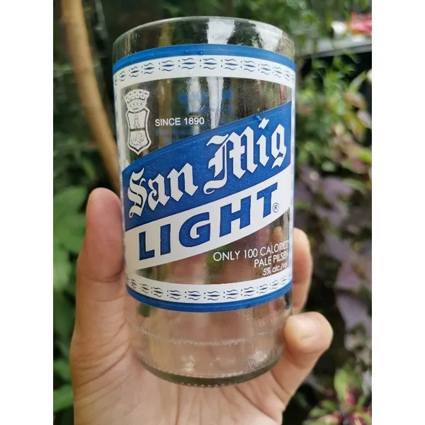 SANMIG LIGHT BASO (recycled from original San Mig Glass Bottle)RJh ...