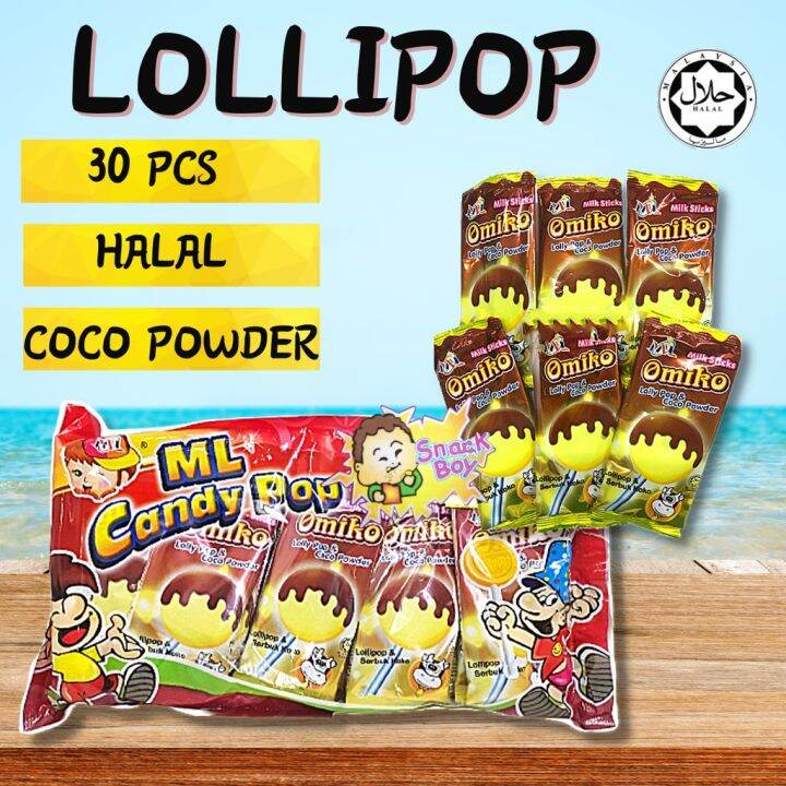 30pcs ML Omiko Candy Pop / Lollipop With Cocoa Powder | Lazada