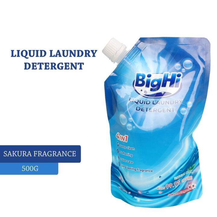liquid detergent BigHi Sakura Scent 500g Laundry Liquid Detergent 4in1 Detergent | Lazada PH