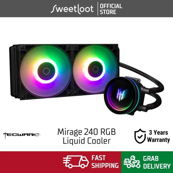 Tecware Mirage 240 ARGB 240mm AIO Liquid CPU Cooler with Addressable ...