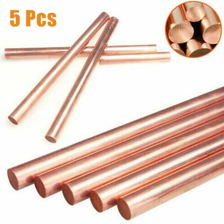 Industrial Copper Rod Brass Rod 100mm Length 4mm Diameter 5 Pcs Copper ...
