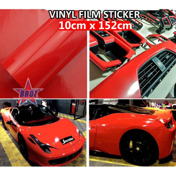 10cm x 152cm Shining Red Vinyl Film Car/Motor Sticker Wrap | Lazada
