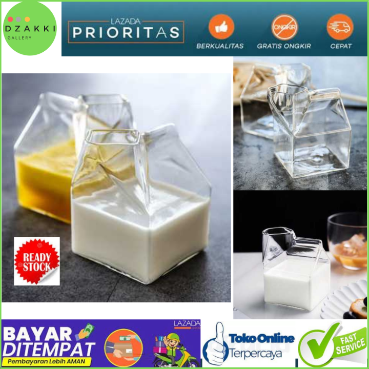 Gelas Kaca Susu Borosilicate Glass Milk Box 300ml / Gelas Cangkir Susu ...