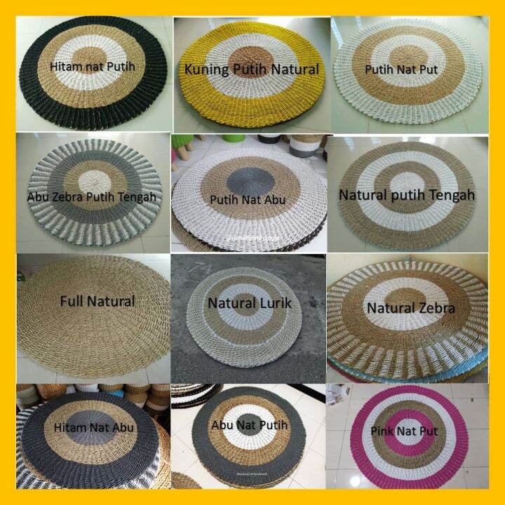 RUG ANYAMAN SEAGRASS / RUG ANYAMAN BULAT / KARPET LANTAI / KARPET ...