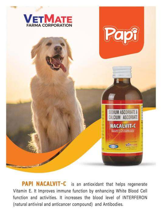[FCR AGRIVET] PAPI Nacalvit-C Immuno Stimulant for Pets (120ml) | Lazada PH