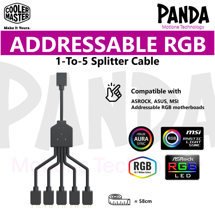 Cooler Master Addressable RGB 1-To-5 Splitter Cable | Lazada