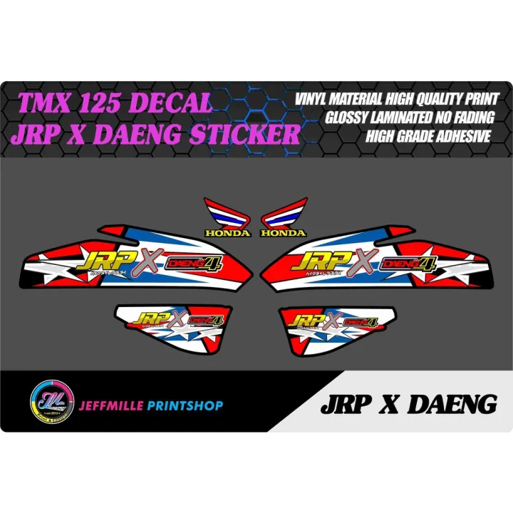 sticker decals motorcycle HONDA TMX 125 JRP X DAENG STICKER DECAL ...
