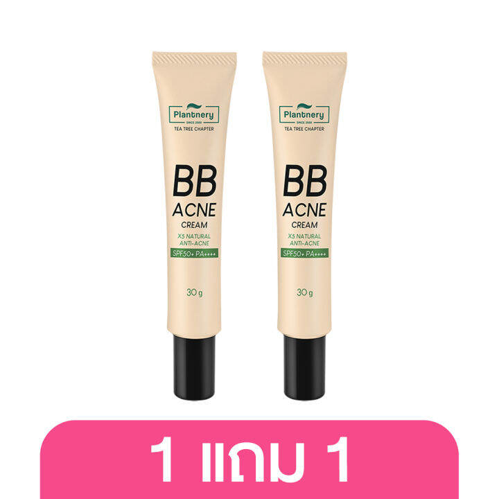 [ 1แถม1 ] Plantnery Tea Tree BB Acne Sunscreen SPF50+ PA++++ 30 g กัน ...