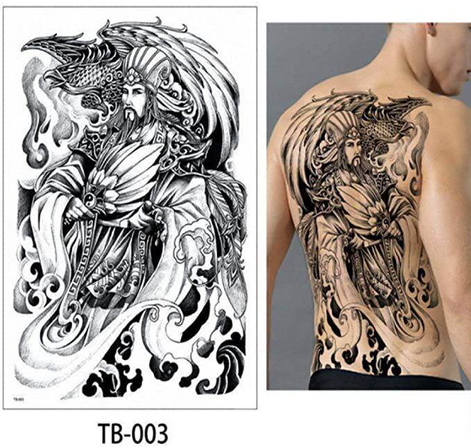 READY STOCK SteadyINK 34x48CM Tatu Pelekat Full Back Zhuge Liang ...