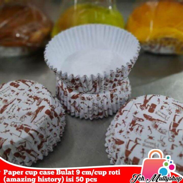Paper cup case Bulat 9 cm/cup roti (amazing history) isi 50 pcs ...