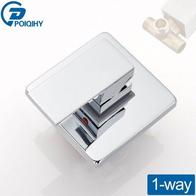 Matte Black Bathroom Hot Cold Bath Mixer Valve Concealed Water Control ...