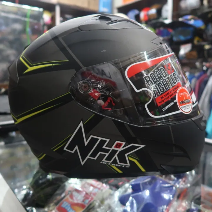 Helm Full Face NHK RX 9 rx9 Black Doff Yellow Line | Lazada Indonesia