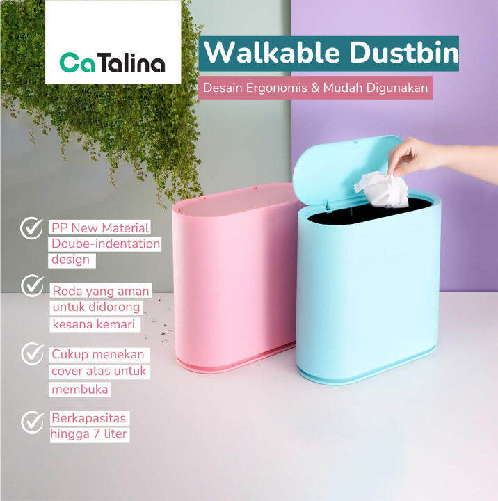 Tempat Sampah Catalina Beroda 7LT | Walk-able Dustbin 7 LT | Lazada ...