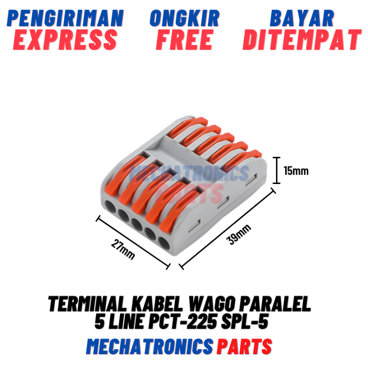 Terminal Kabel Wago Paralel 5 Line PCT-225 SPL-5 PCT225 SPL5 Jalur ...