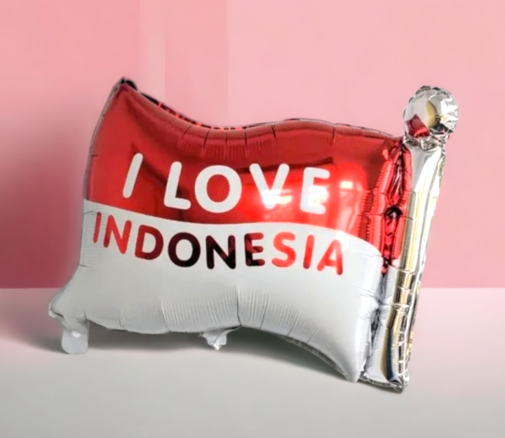Balon Foil Bendera Merah Putih 40cm/ Balon Foil Love Merah Putih ...