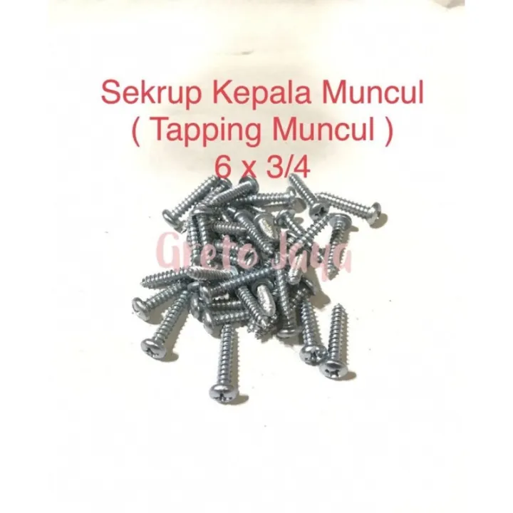 ( 6x3/4 100bj ) Sekrup Muncul Screw Skrup 6 x 3/4 PH Alumunium ...