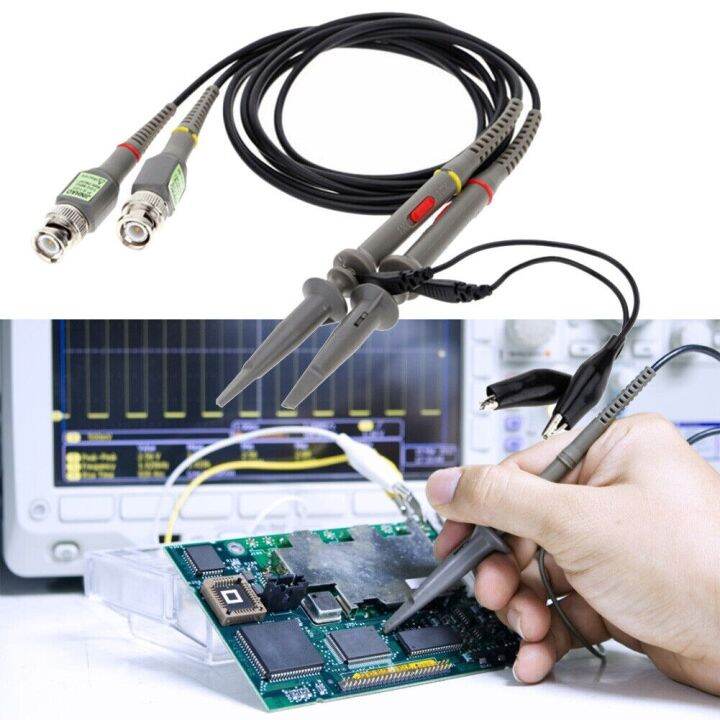 2pcs Bnc Oscilloscope Probe Kit P6100 100mhz 10:1 ขอบเขตความแม่นยำที่ ...