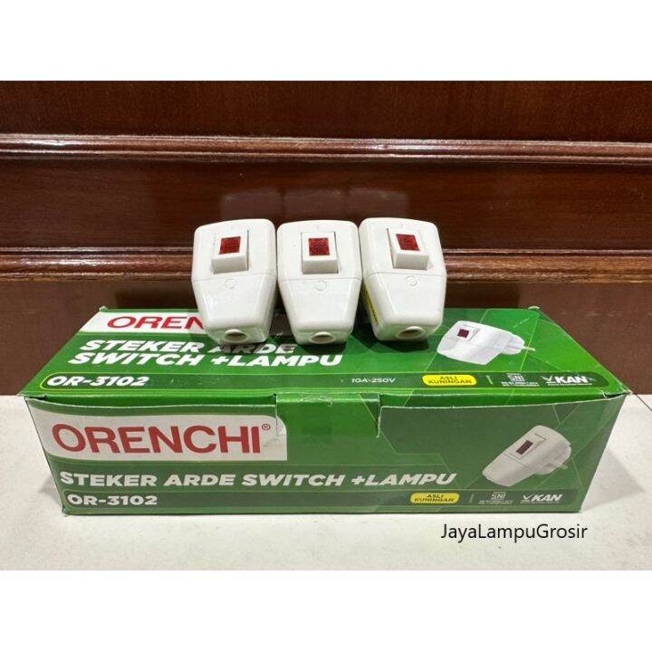 Steker Arde + Switch Lampu ORENCHI OR-3102 SNI Kuningan / Steker Saklar ...