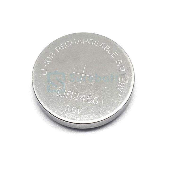 ถ่านกระดุมแบบชาร์จได้ LIR2450 3.6V Rechargeable Li-Ion Button Battery ...