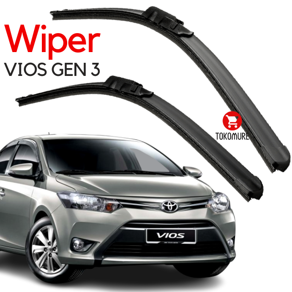 KARET WIPER VIOS GEN 3 1 SET FRAMELESS WIPER MOBIL VIOS GEN 3 FRAMLESS WIPER DEPAN VIOS GEN 3 ...