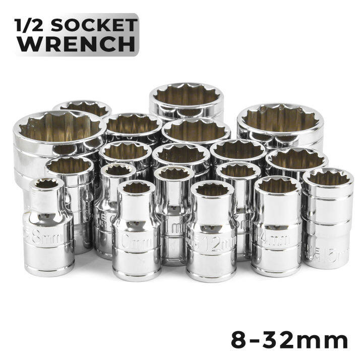 Mata Shock 1/2 Inch 8-32 MM Tools Mata Kunci Socket Bahan Chrome ...