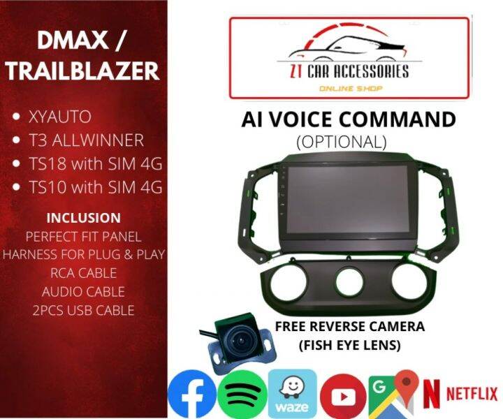 ISUZU DMAX / CHEVROLET TRAILBLAZER 9INCH QCY ANDROID HEAD UNIT | Lazada PH