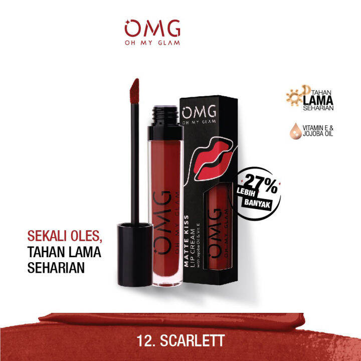 OMG OH MY GLAM Matte Kiss Lip Cream 3.5 g - Lipstick Matte - Lip Cream - Matte Kiss - Lipstik ...