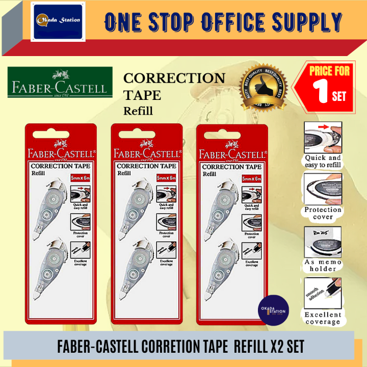 Faber Castell Correction Tape Refill -2'S (5mm x 6m) / Refillable ...