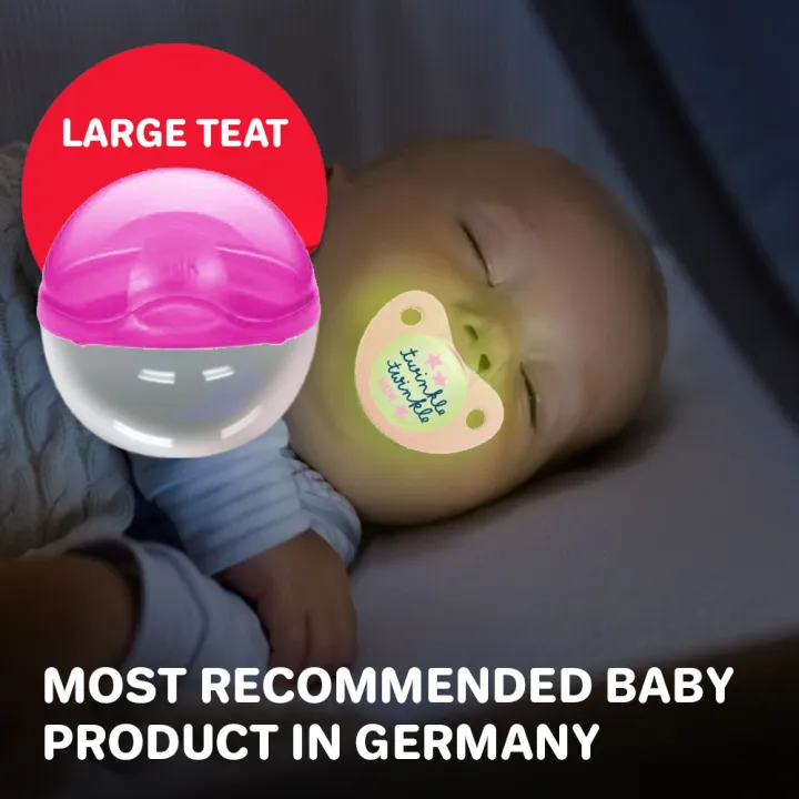 NUK Orthodontic Pacifier Glow in the Dark Twinkle Twinkle | Large-Teat ...
