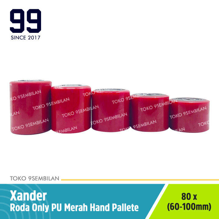 Roda Hand Pallet Lift PU 80 x 60 70 80 90 100mm Double Bearing Palet ...