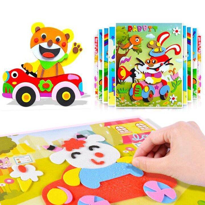 EVA Foam Sticker Puzzle Game DIY Cartoon Animal Learning Education Toys ...