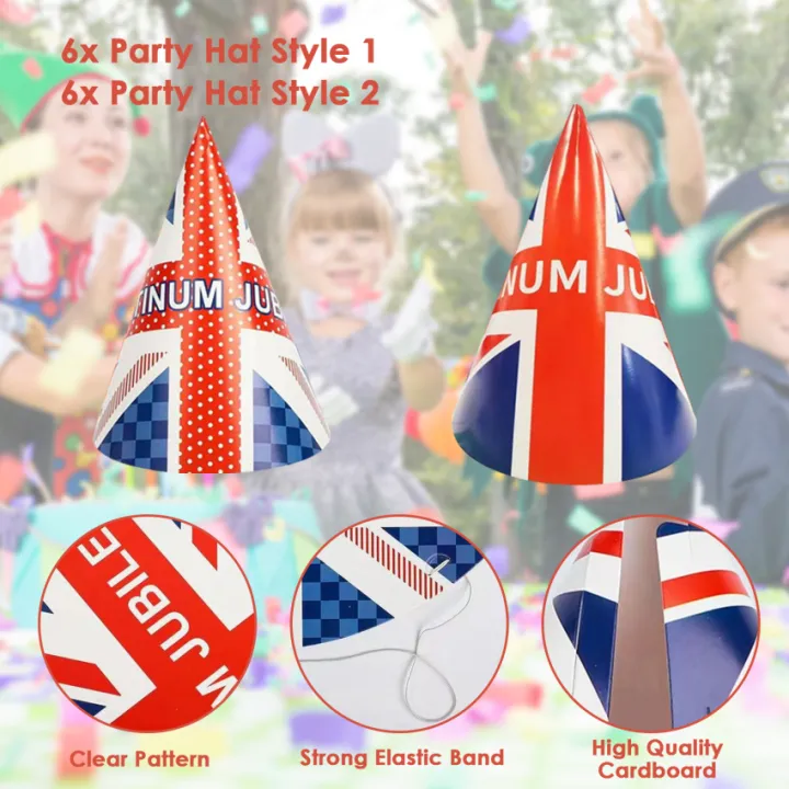 【In Stock+High Quality】12 Union Jack Hats, Union Jack Party Supplies ...
