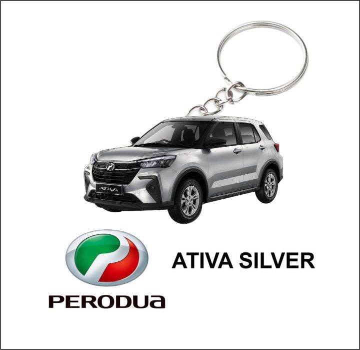 perodua ativa silver keychain (2d) | Lazada