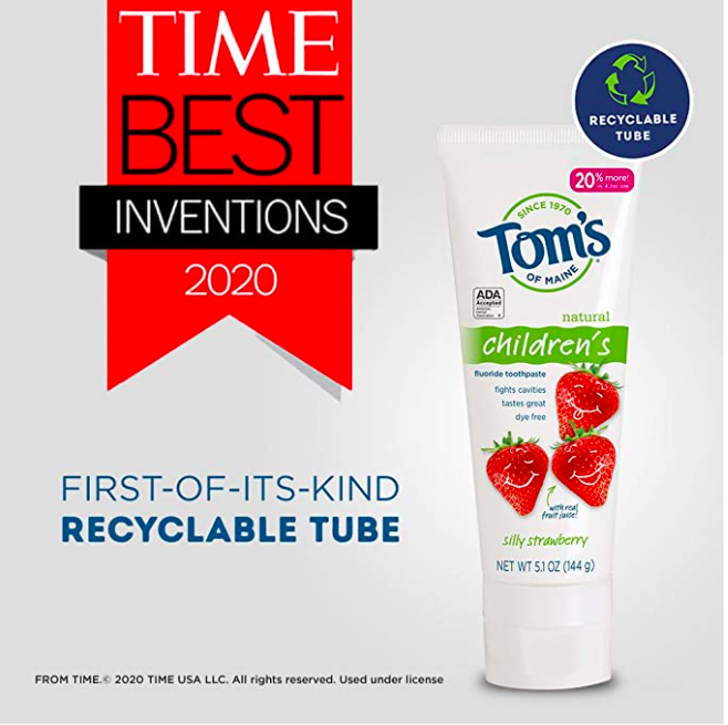 Tom's of Maine Natural Children's Fluoride Toothpaste, Silly Strawberry ...