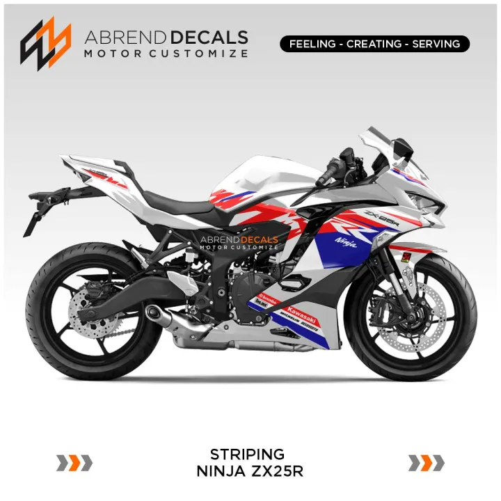 Striping ZX25R Livery Tri Color Fireblade / Stiker Motor Kawasaki Ninja ...