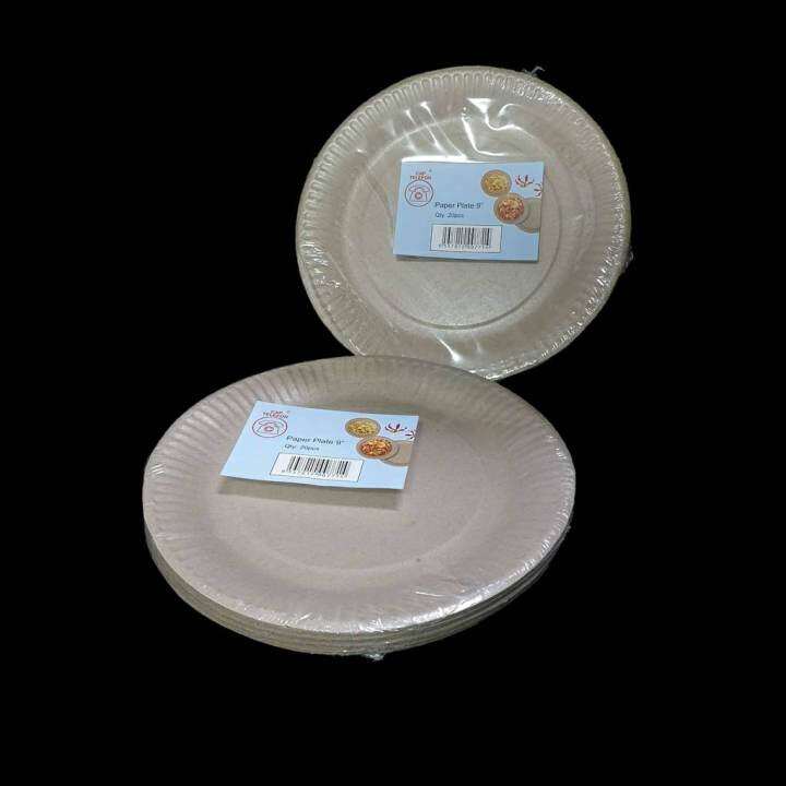 (20pcs±) 7/8/9"inch Disposable Brown Paper Plate / Party Paper Plate ...