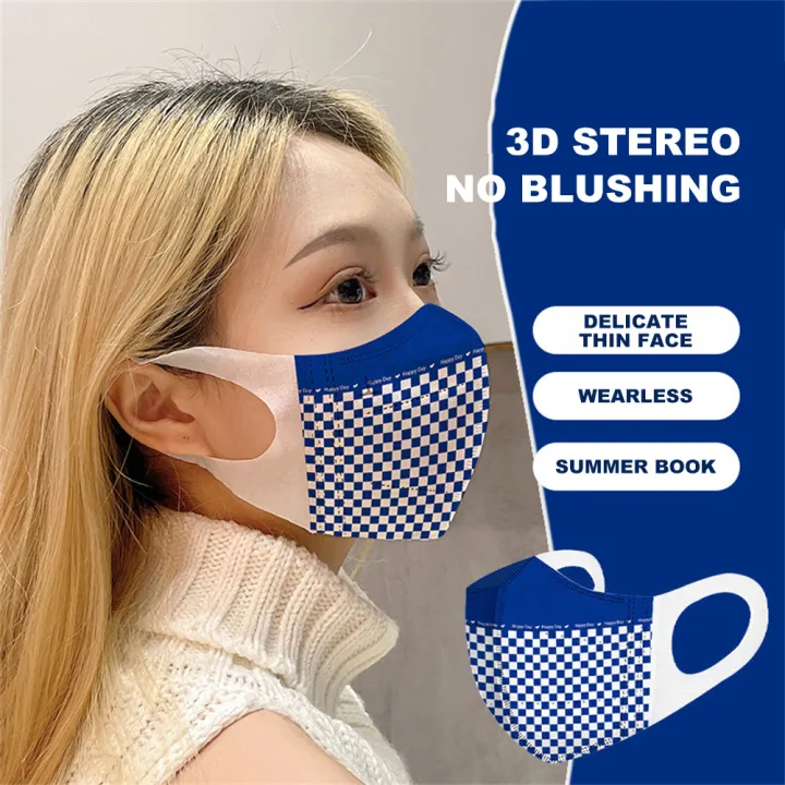 10ชิ้น Klein Blue Masker 3d Face Masker สามชั้นแนวโน้มแฟชั่นสุภาพสตรี ...